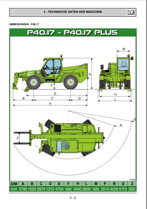 Merlo Panoramic 40.16 - 40.17 - P40.16K - P40.17K Service Manual, Mechanic Manual, Hydraulic ...