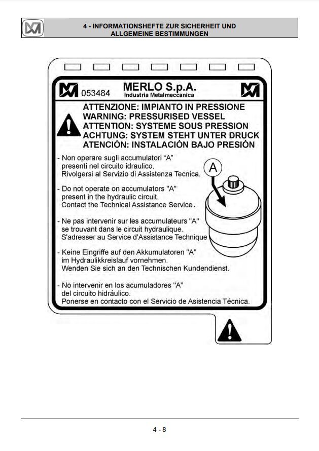 Merlo Panoramic P55.9 – P75.9 CS Service Manual, Mechanic Manual, Hydraulic & Electrical Diagram ...