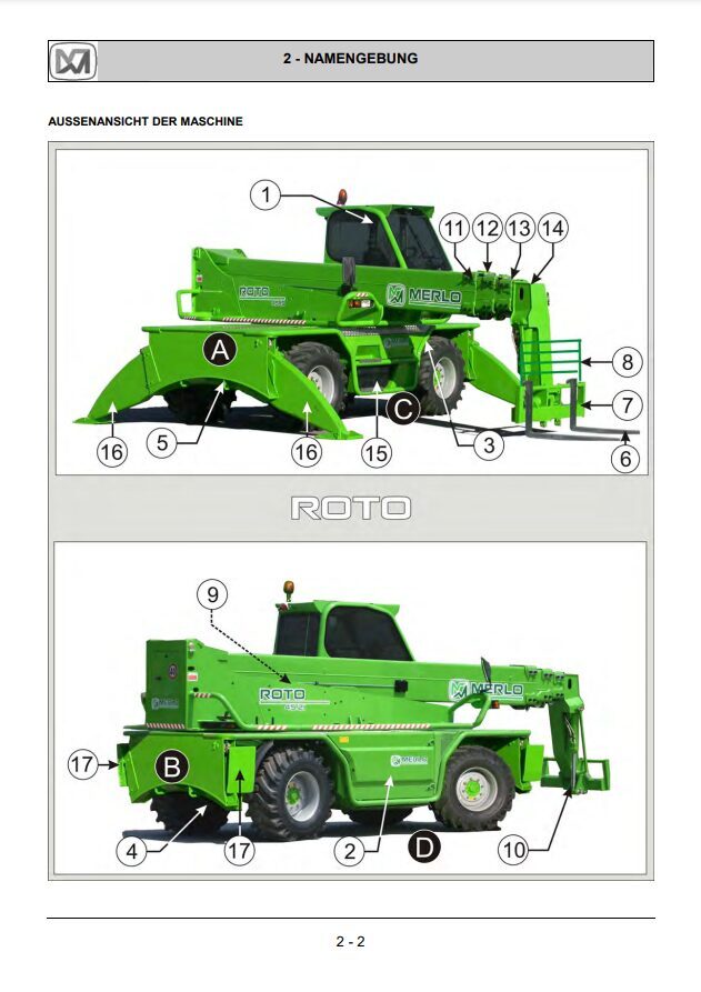 Merlo ROTO SM 600°(R45.19 – R45.21) Service Manual, Mechanic Manual ...
