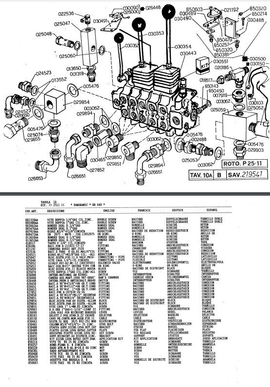 Merlo ROTO XS (R30.13) Parts Manual, Hydraulic & Electrical Diagram DE ...